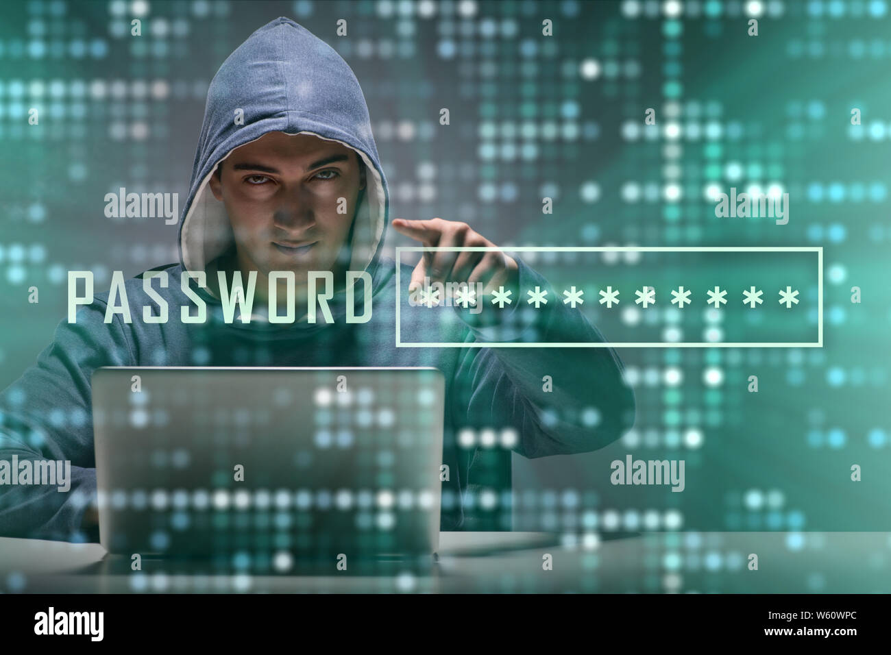 The young hacker in cybersecurty concept Stock Photo - Alamy