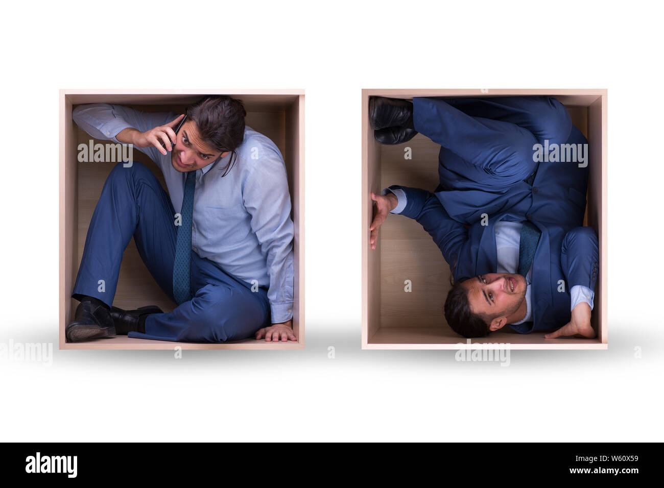 The employee working in tight space Stock Photo - Alamy