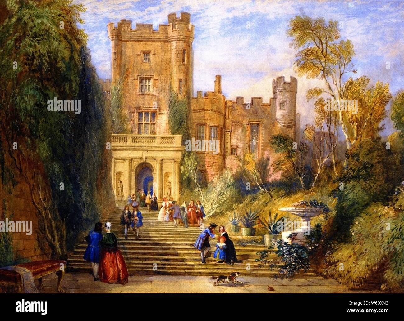 David Cox (II) - Powys Castle, Wales Stock Photo - Alamy