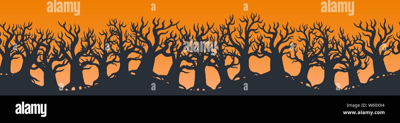 Happy Halloween page footer or banner design decorated with spooky ...