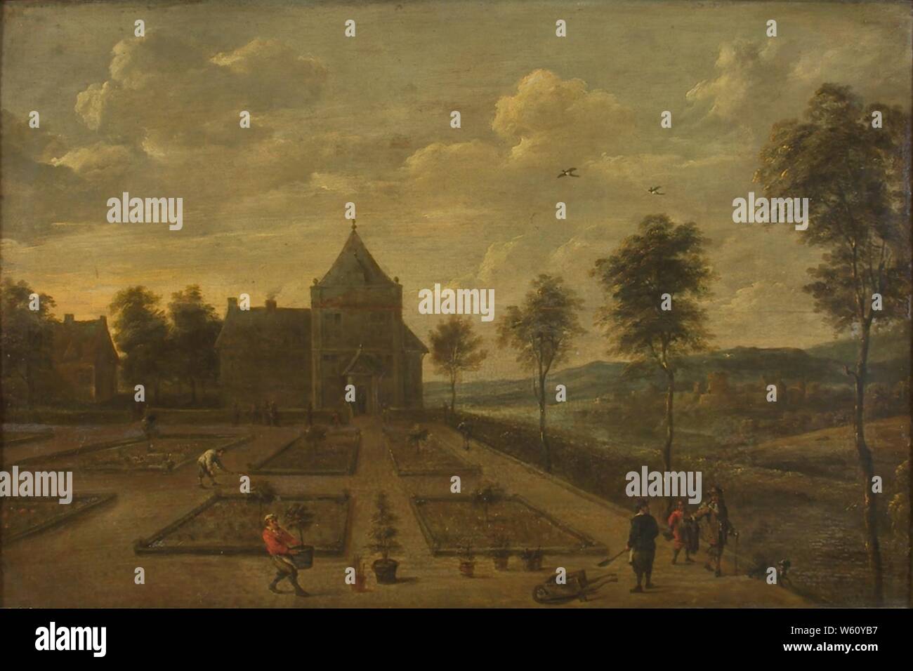 David II Teniers - A Garden in front of a Country Seat Stock Photo - Alamy