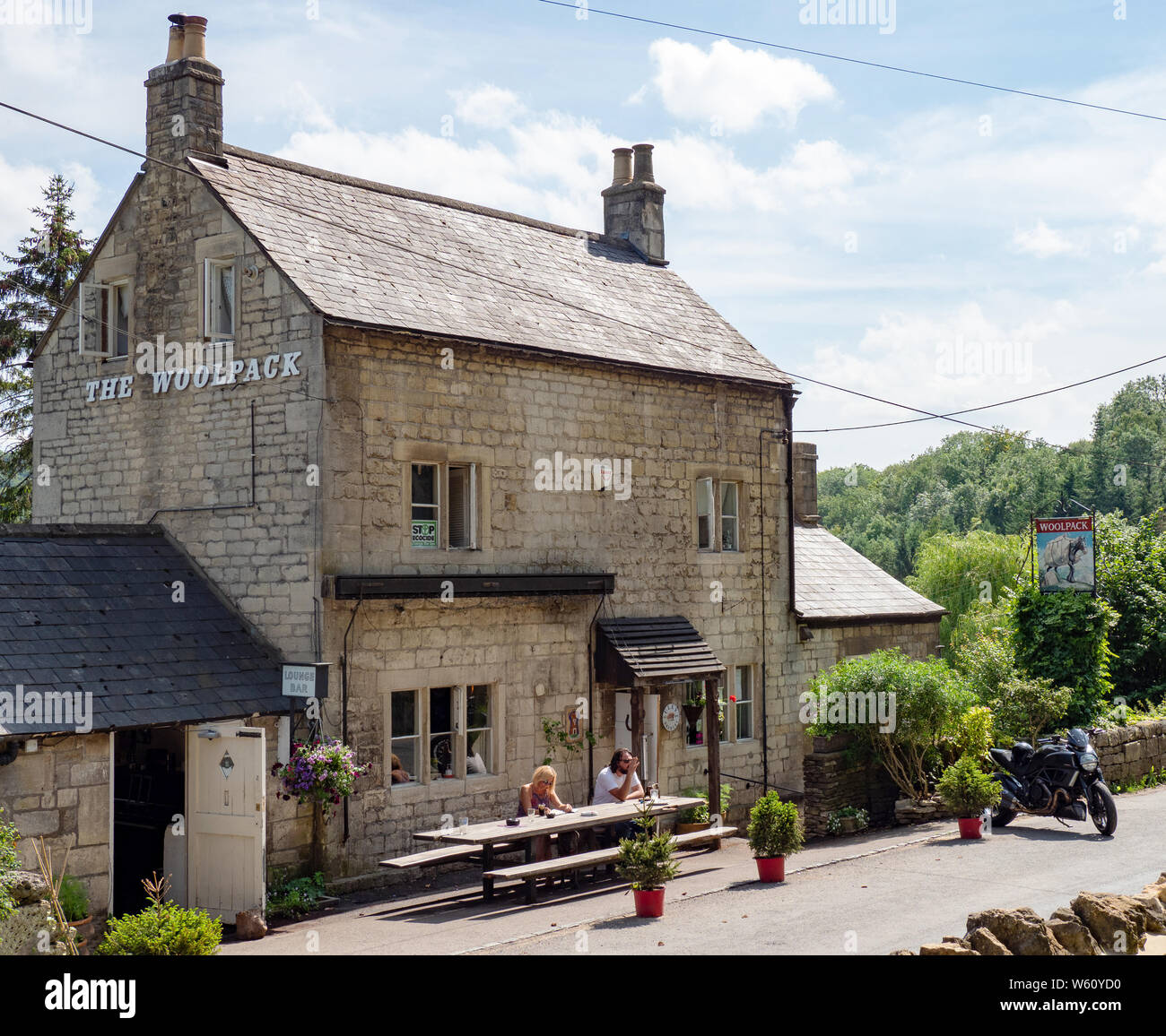 The Woolpack pub in Slad, Gloucestershire, England, UK, a small ...
