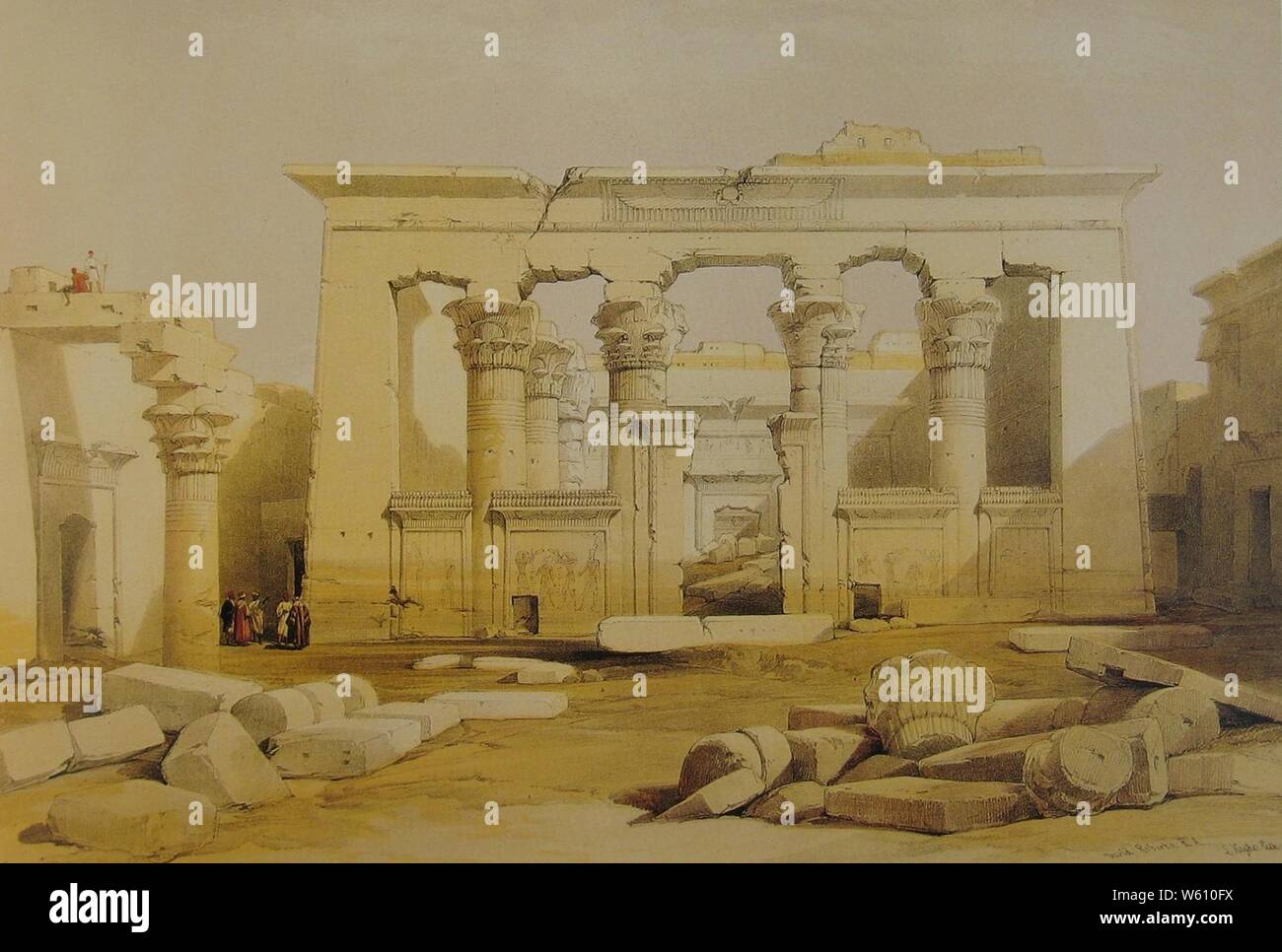 David Roberts Temple Kalabshe Stock Photo - Alamy