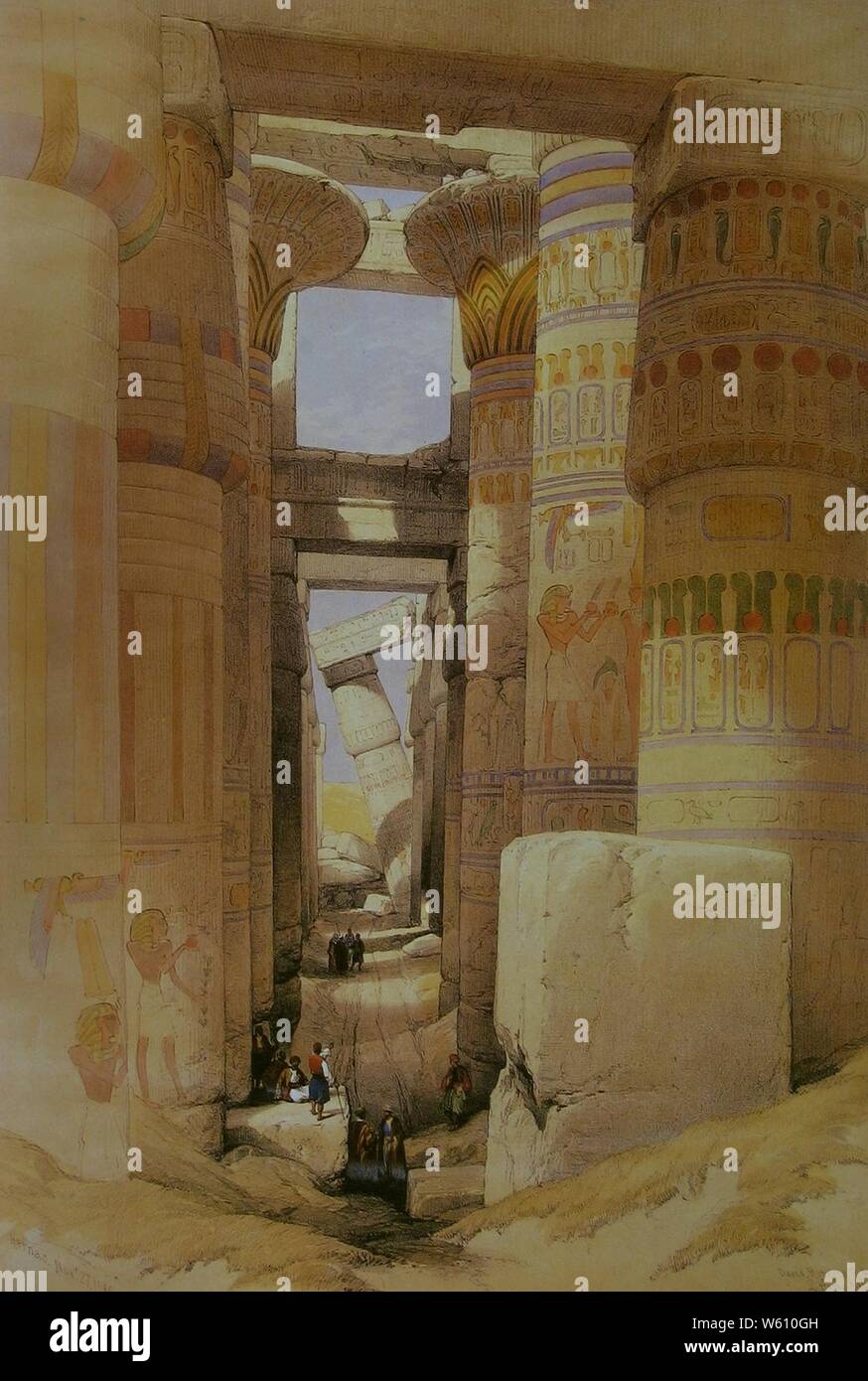 David Roberts Temple Karnak Column Hall Stock Photo - Alamy