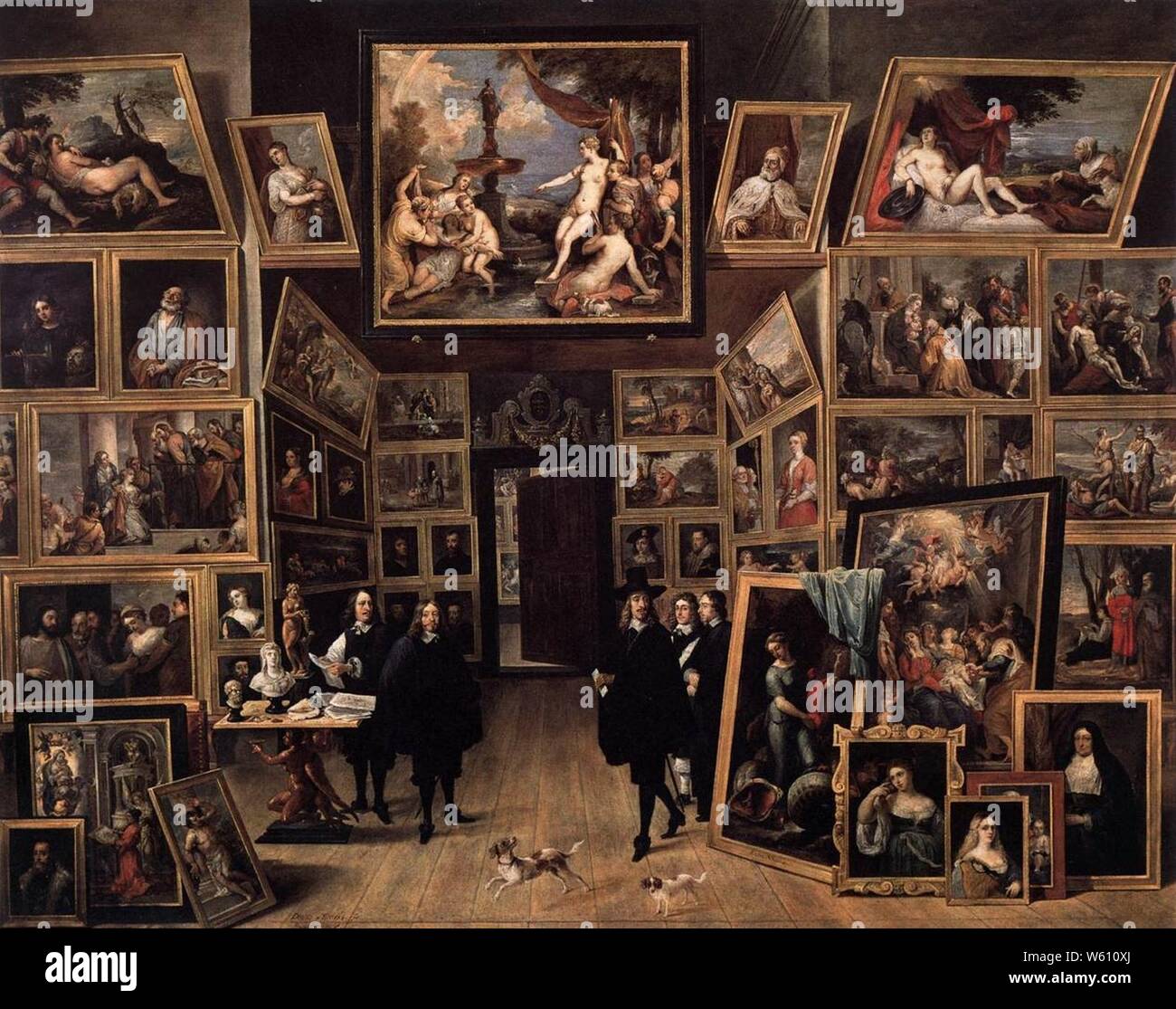 David Teniers (II) - Archduke Leopold Wilhelm in his Gallery Stock ...
