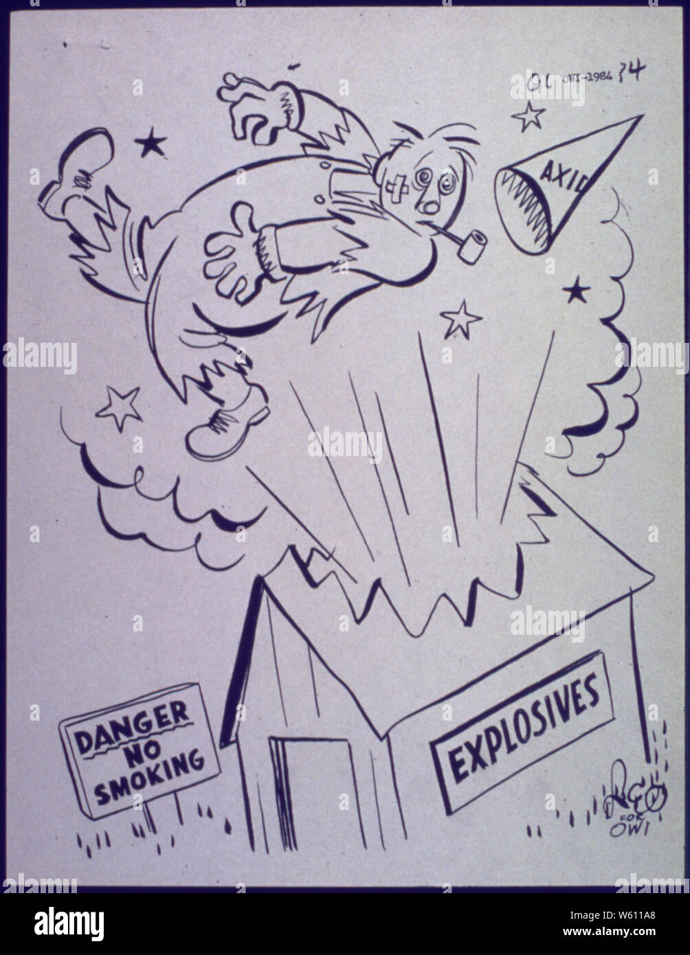 Axidunce cartoon Danger-No Smoking-Explosives Stock Photo - Alamy