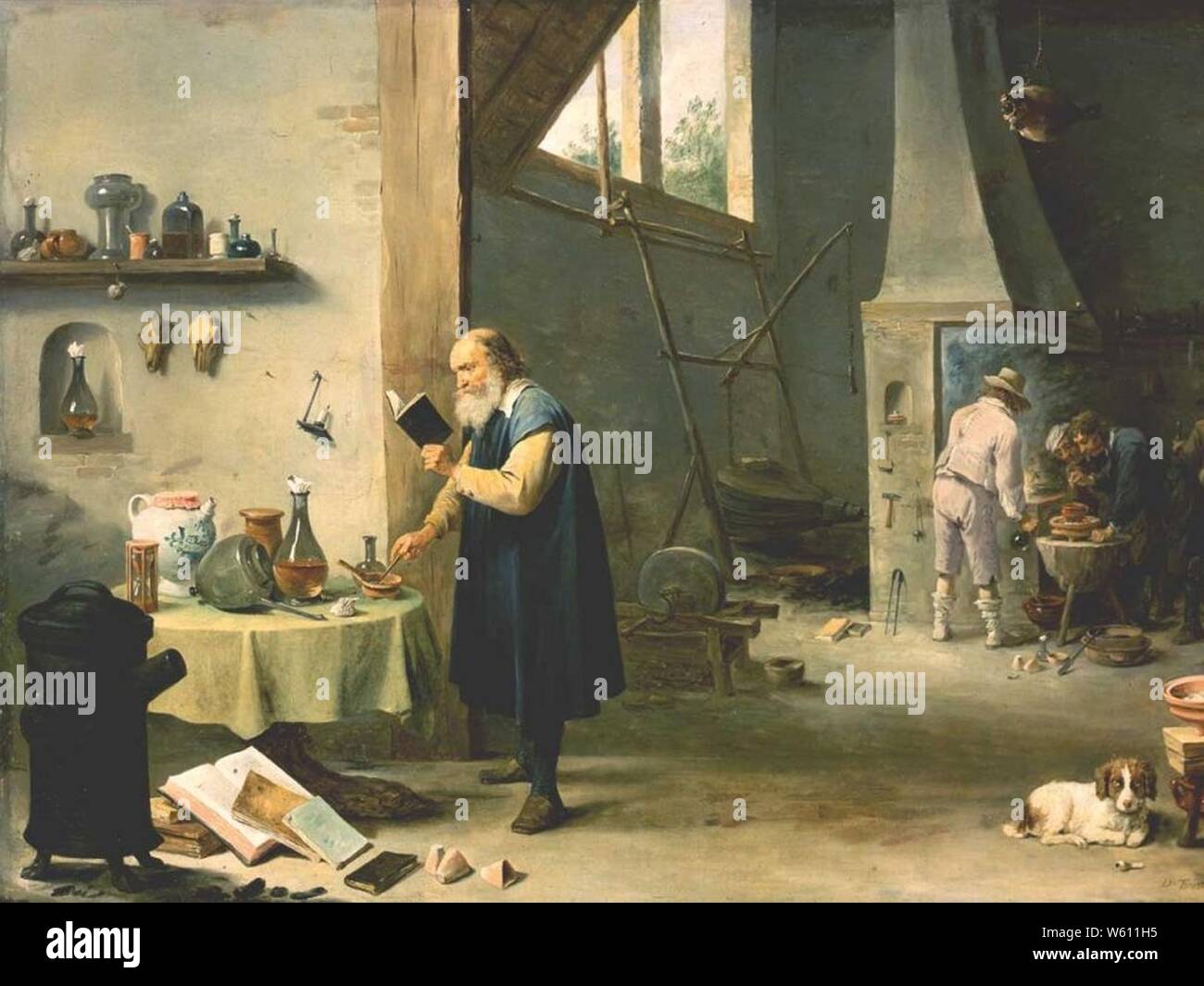 David Teniers the Younger - The Alchemist Stock Photo - Alamy
