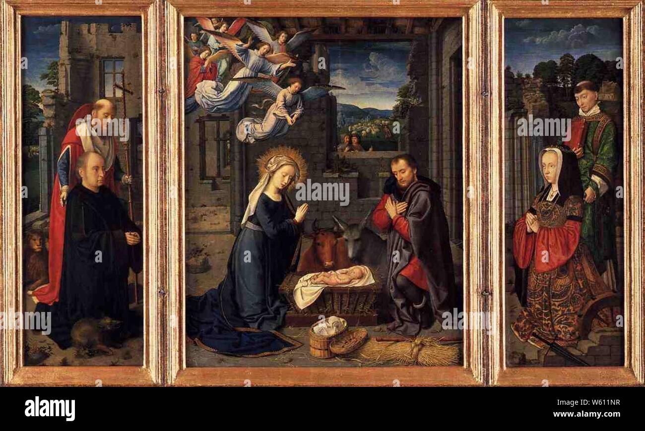 David Triptych with the Nativity Stock Photo - Alamy