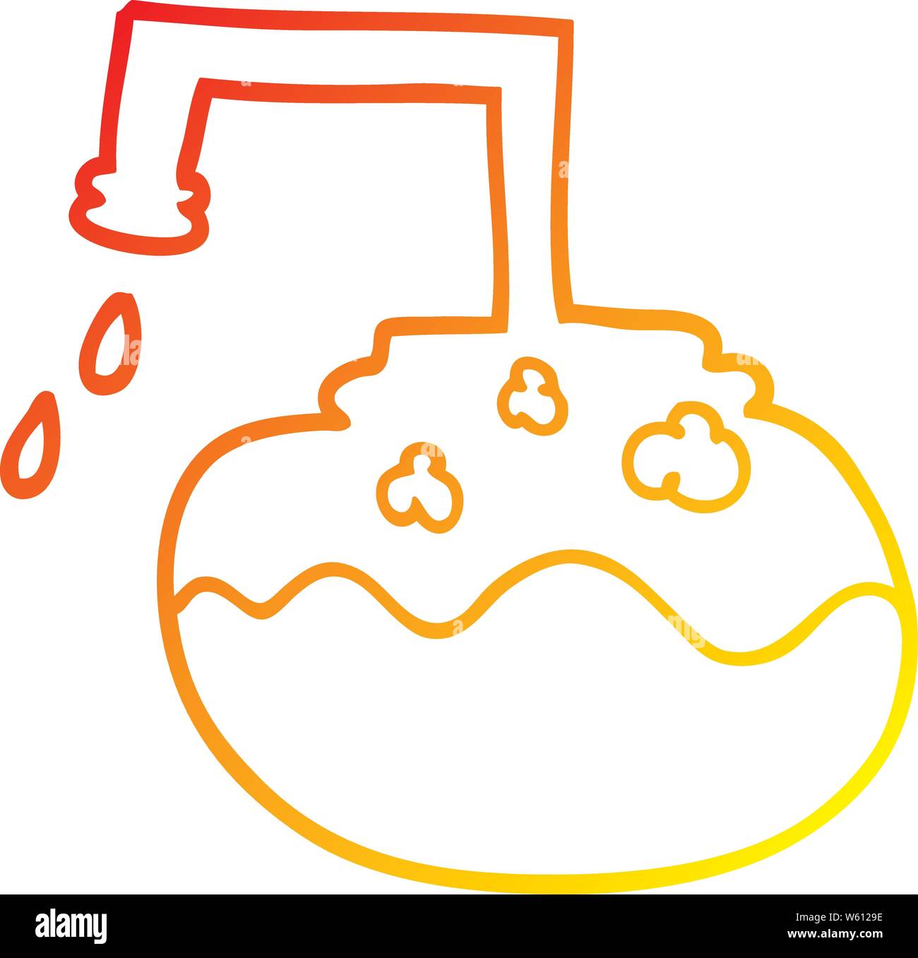 warm gradient line drawing of a cartoon science experiment Stock Vector ...
