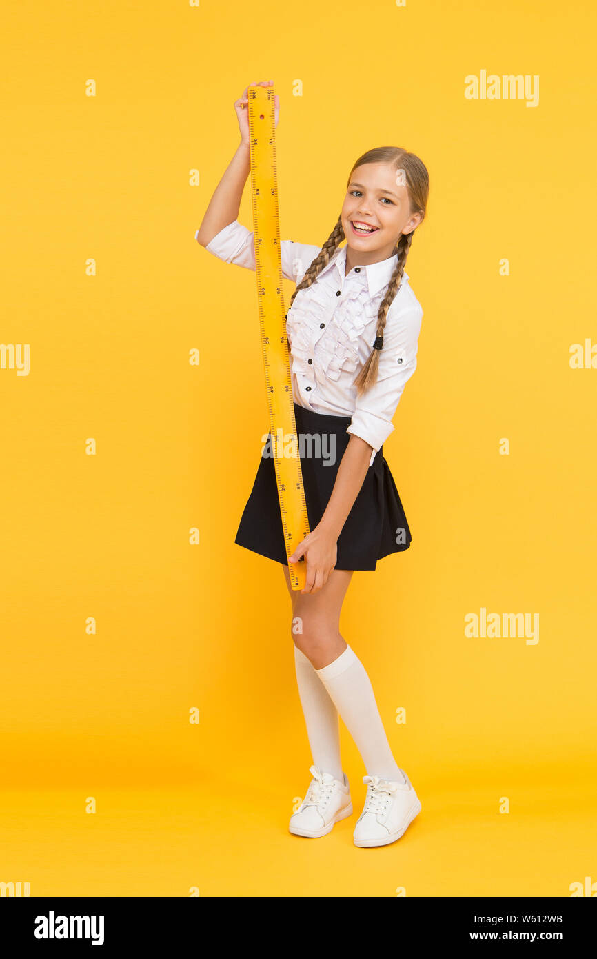 Measuring height. Measuring equipment. Kid cute student study math ...