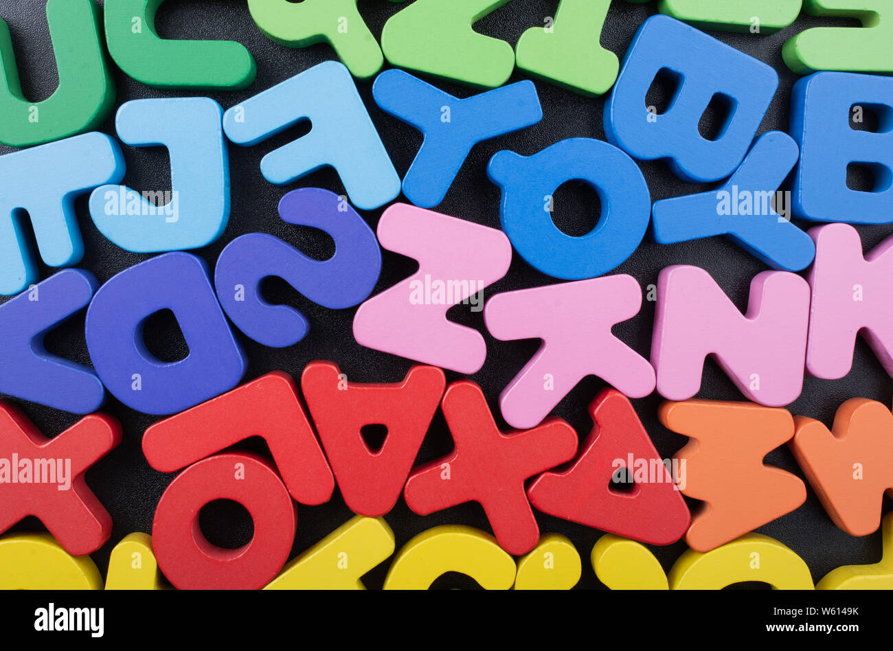 Colorful Letters of Alphabet made of wood Stock Photo - Alamy