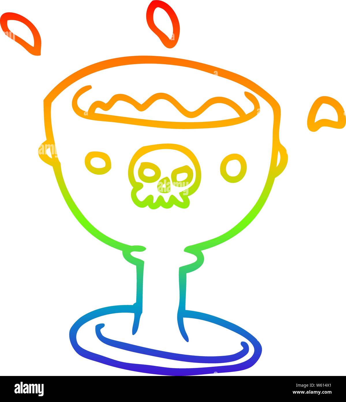 rainbow gradient line drawing of a cartoon goblet Stock Vector Image ...