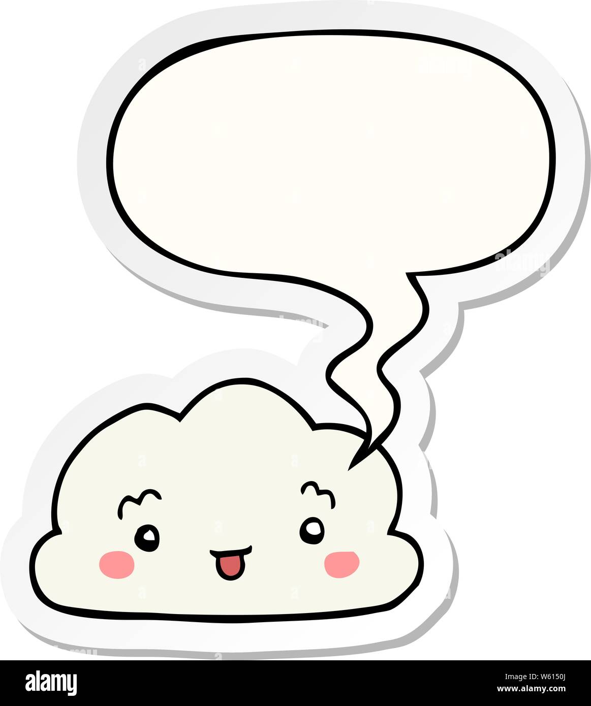 cartoon cloud with speech bubble sticker Stock Vector Image & Art - Alamy
