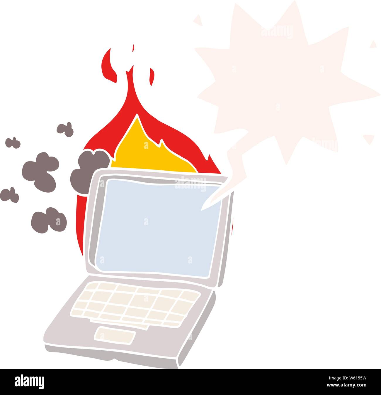 Freehand drawn cartoon broken computer hi-res stock photography and ...