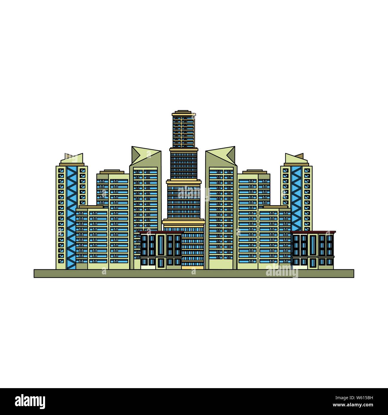 buildings landscape urban view cartoon Stock Vector Image & Art - Alamy