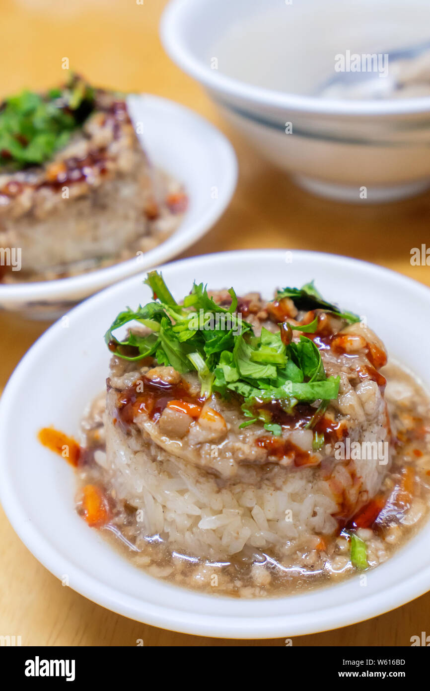Rice pudding (Tube rice cake), popular delicious taiwanese street food ...