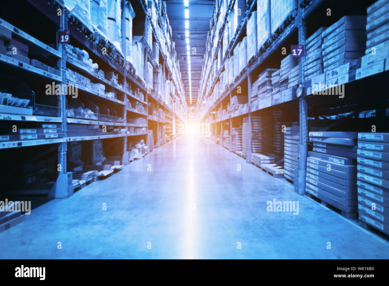 shopping mall with blue filter effect Stock Photo - Alamy