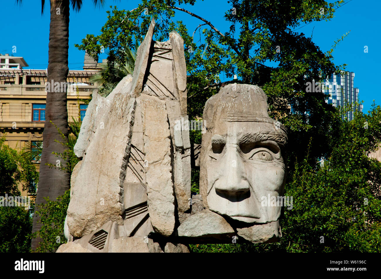 Monument to the Indigenous People in the Plaza de Armas - Santiago ...