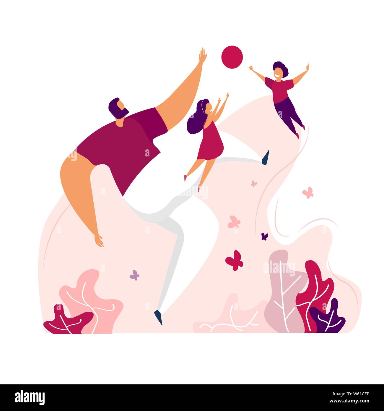 Father and daughter playing ball Stock Vector Images - Alamy