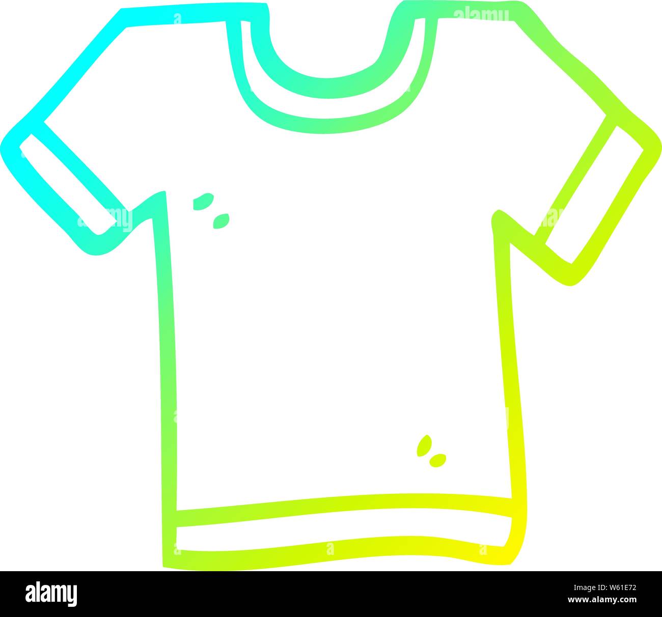 cold gradient line drawing of a cartoon tee shirt Stock Vector Image ...
