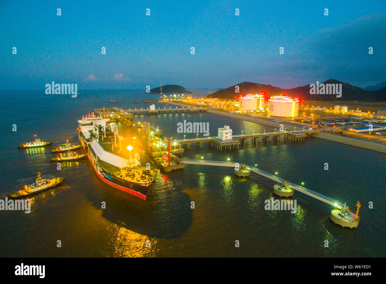 --FILE--LNG tanker Stena Blue Sky is seen at the new liquefied natural ...