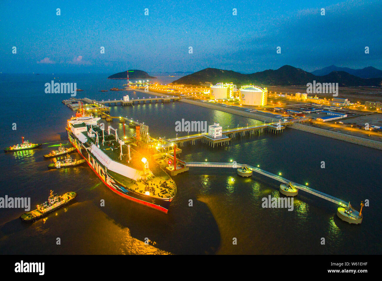 --FILE--LNG tanker Stena Blue Sky is seen at the new liquefied natural ...
