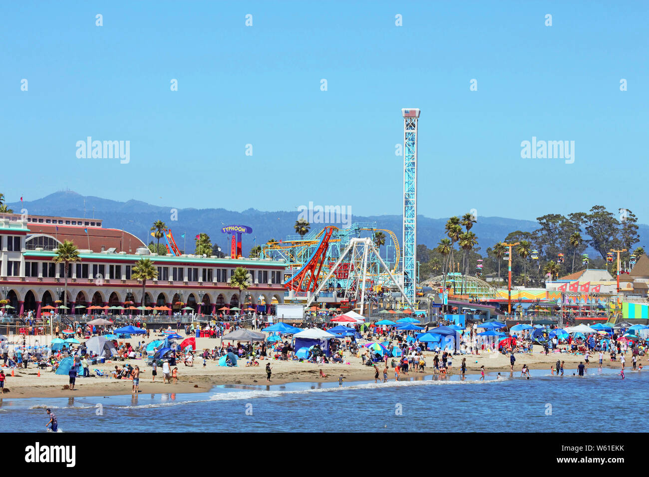 Beach Boardwalk along Monterey Bay in Santa Cruz, California Stock ...