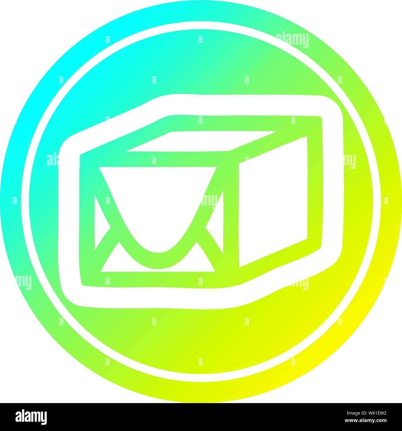 wrapped parcel circular icon with cool gradient finish Stock Vector ...
