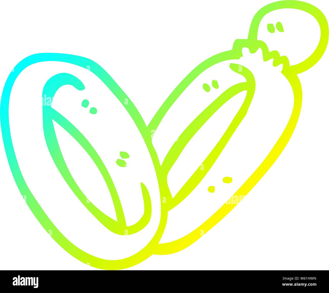 cold gradient line drawing of a cartoon wedding rings Stock Vector ...