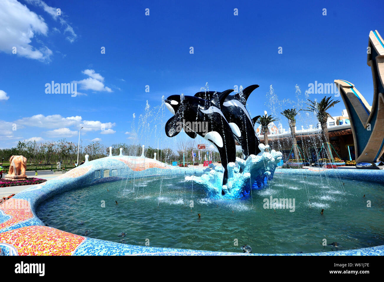 View of the Haichang Ocean Park during its trial operation in Shanghai ...