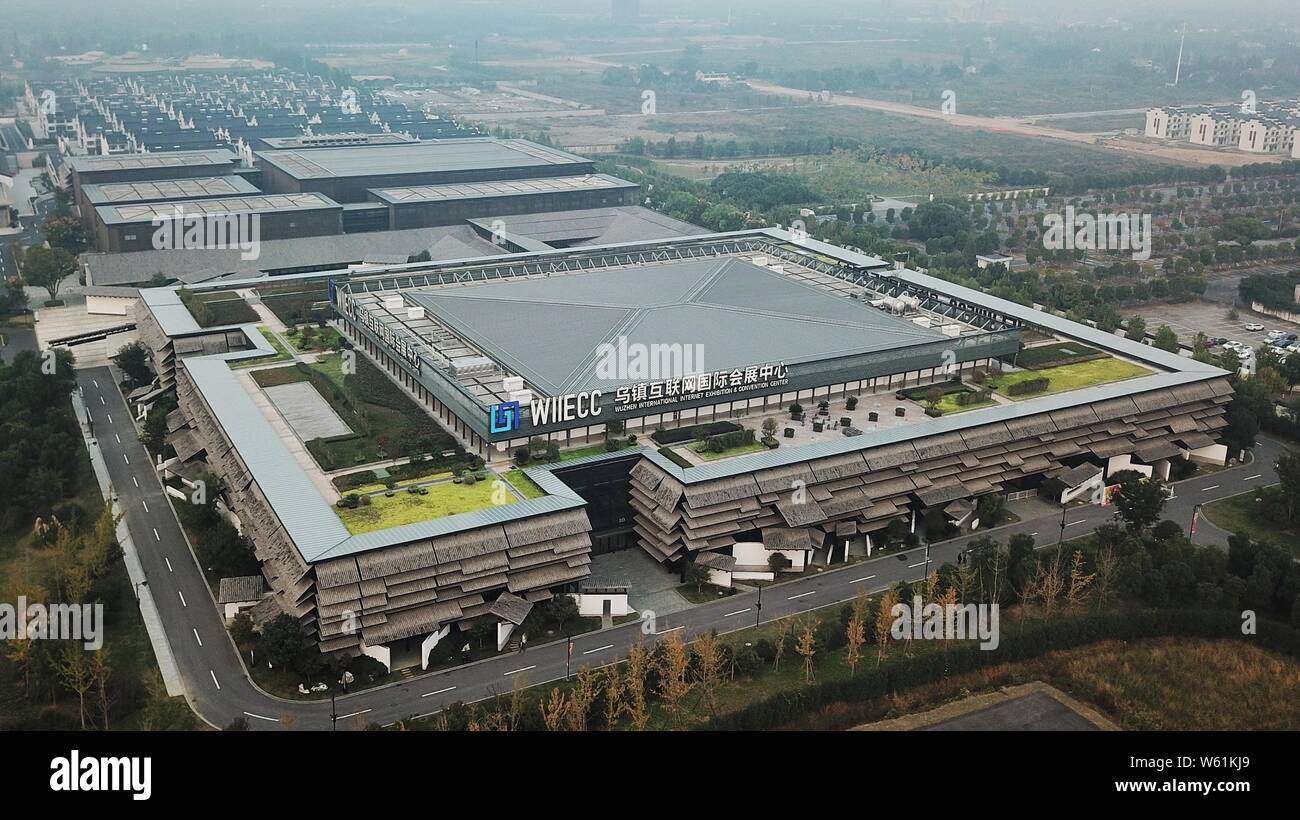 Aerial view of the Wuzhen Internet International Conference and ...