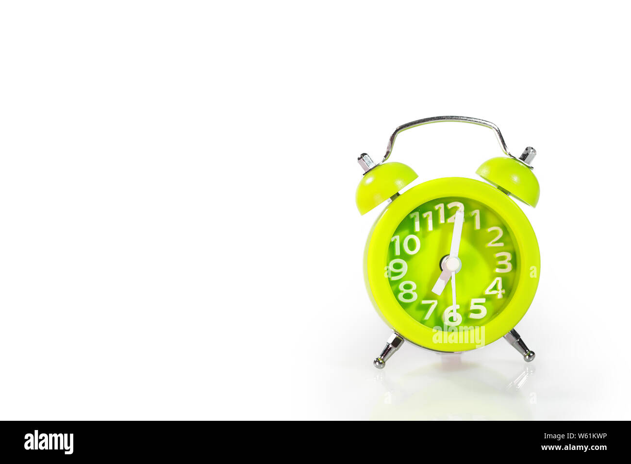 time clock with copy space white background isolated Stock Photo - Alamy