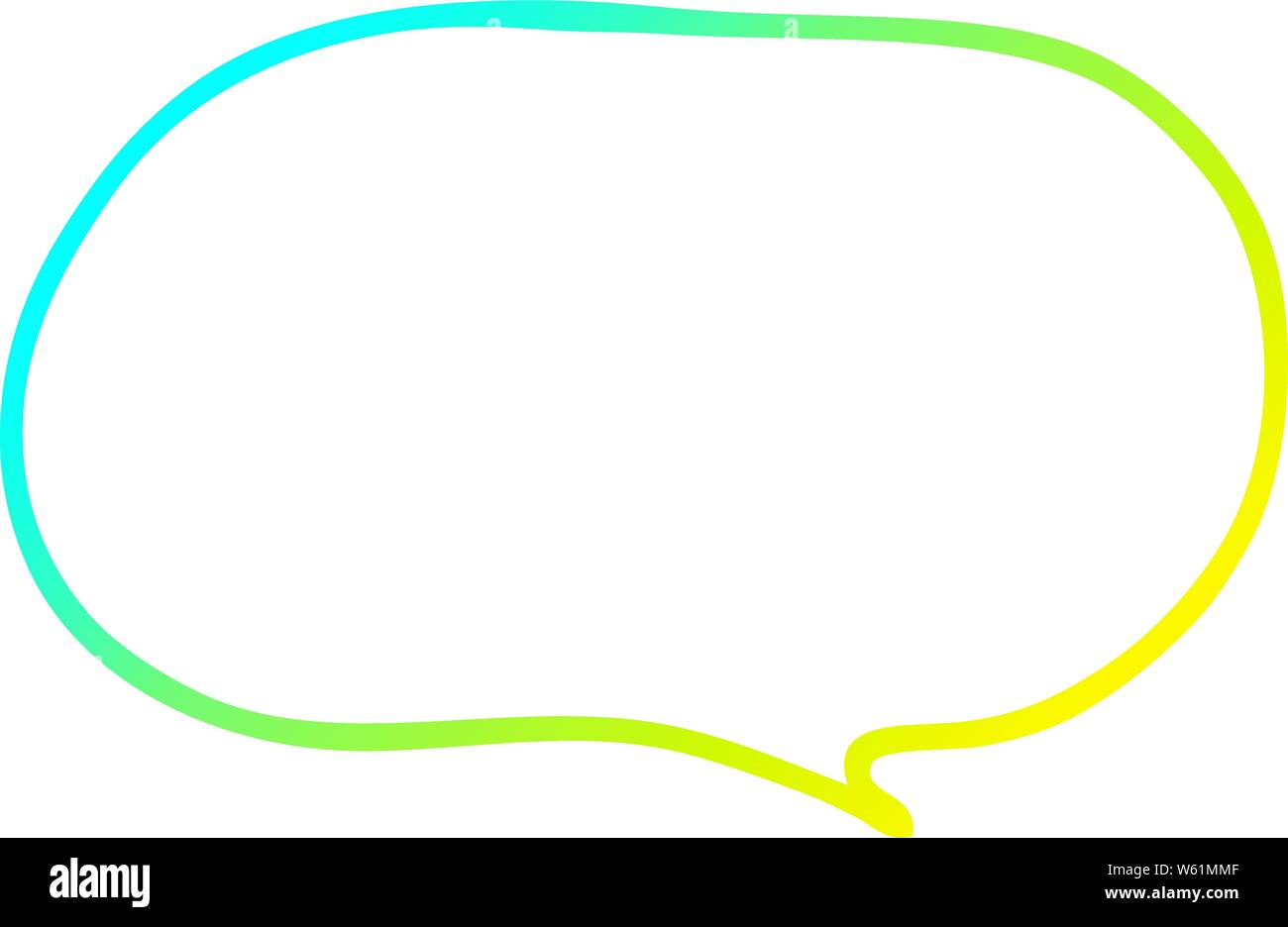 cold gradient line drawing of a cartoon expression bubble Stock Vector ...