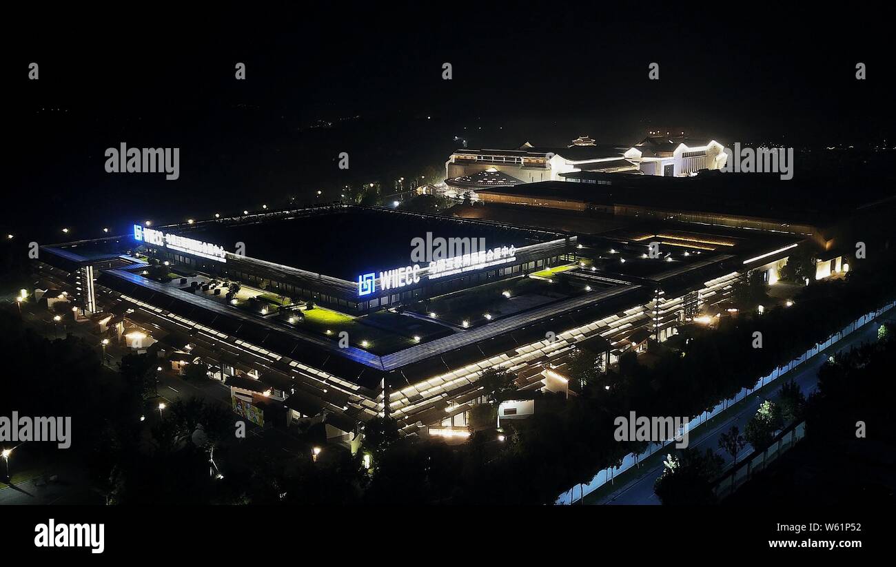 Aerial view of the Wuzhen Internet International Conference and ...