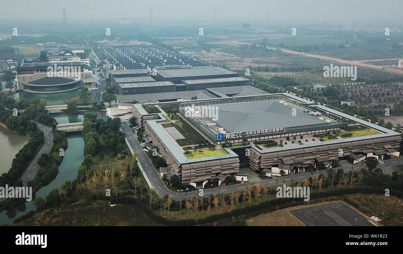 Aerial view of the Wuzhen Internet International Conference and ...