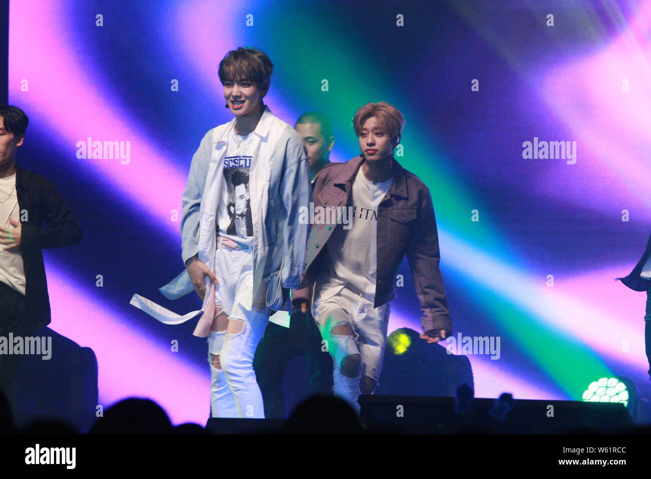 South Korean duo MXM performs during a fan meeting in Hong Kong, China ...