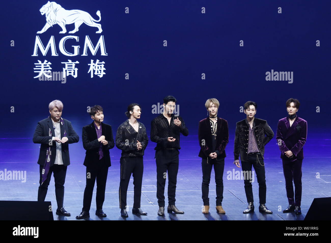 Members of South Korean boy group Super Junior attend the MV showcase ...