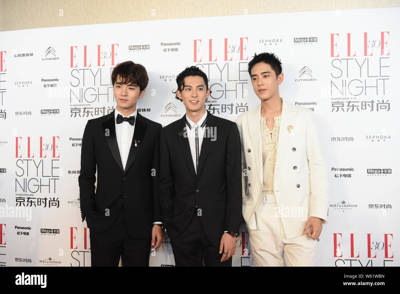 (From left) Chinese actors Caesar Wu Xize, Dylan Wang Hedi and Connor ...