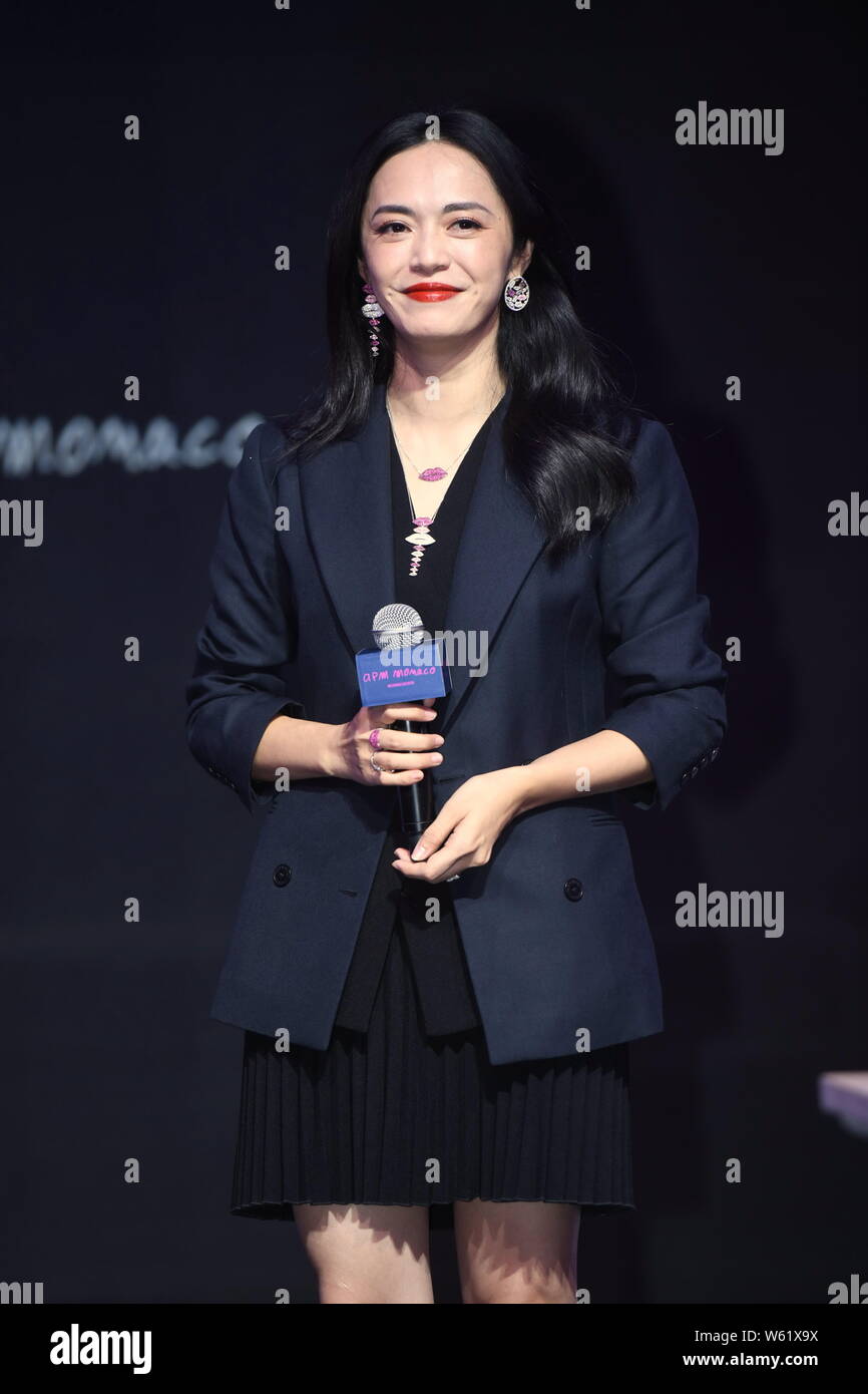 Chinese actress Yao Chen attends the APM Monaco Yao Chen collection ...