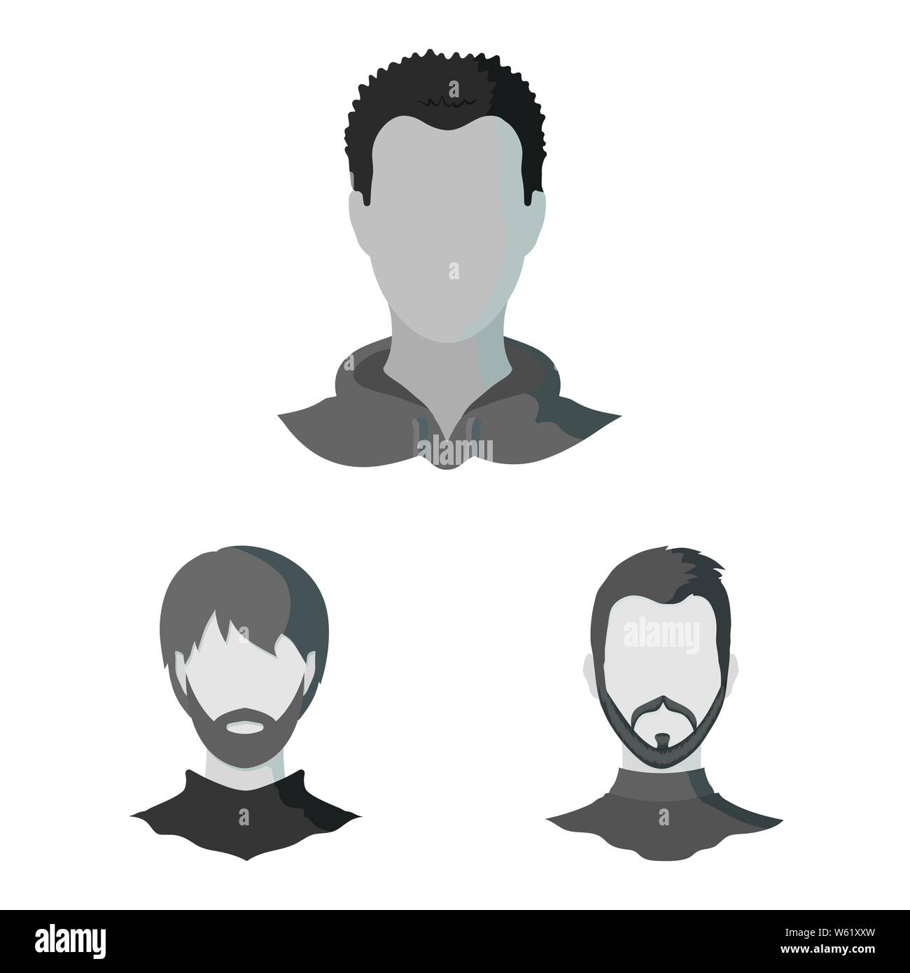 Vector illustration of character and profile sign. Collection of ...
