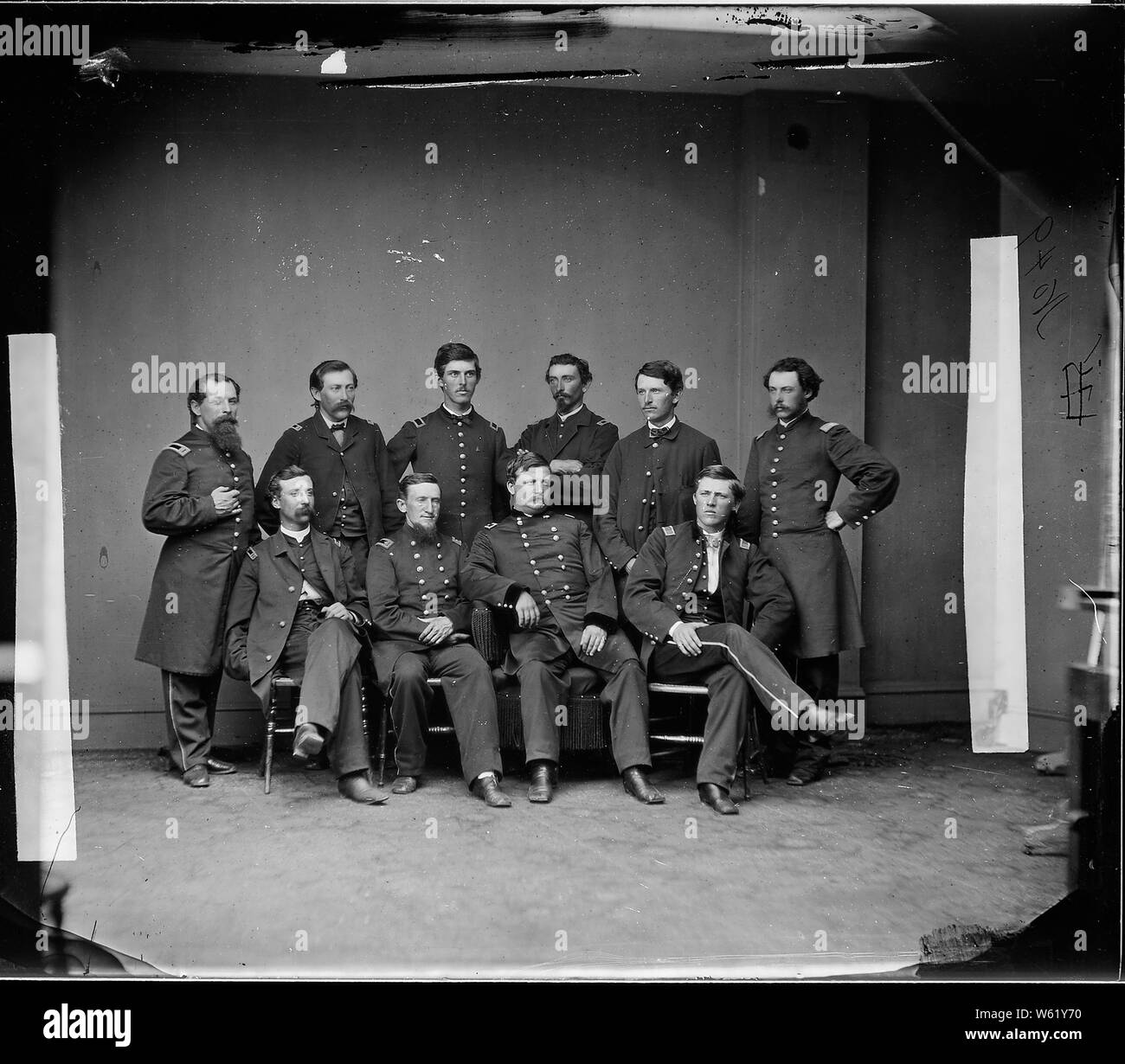 Bvt. Brig Gen. Wm. Cogswell and staff of nine Stock Photo - Alamy