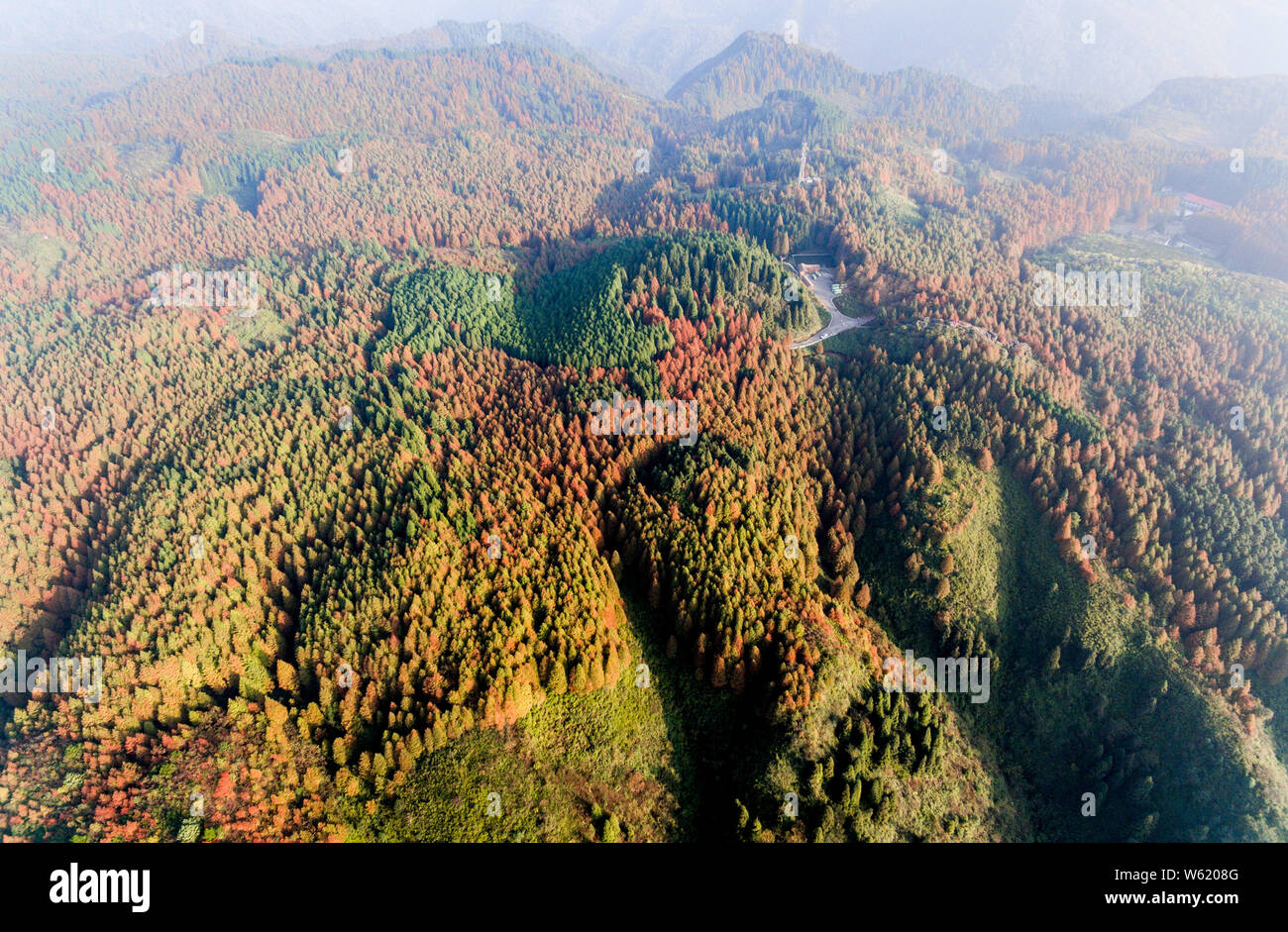 Landscape of the early winter scenery in the Shanwangping Karst ...