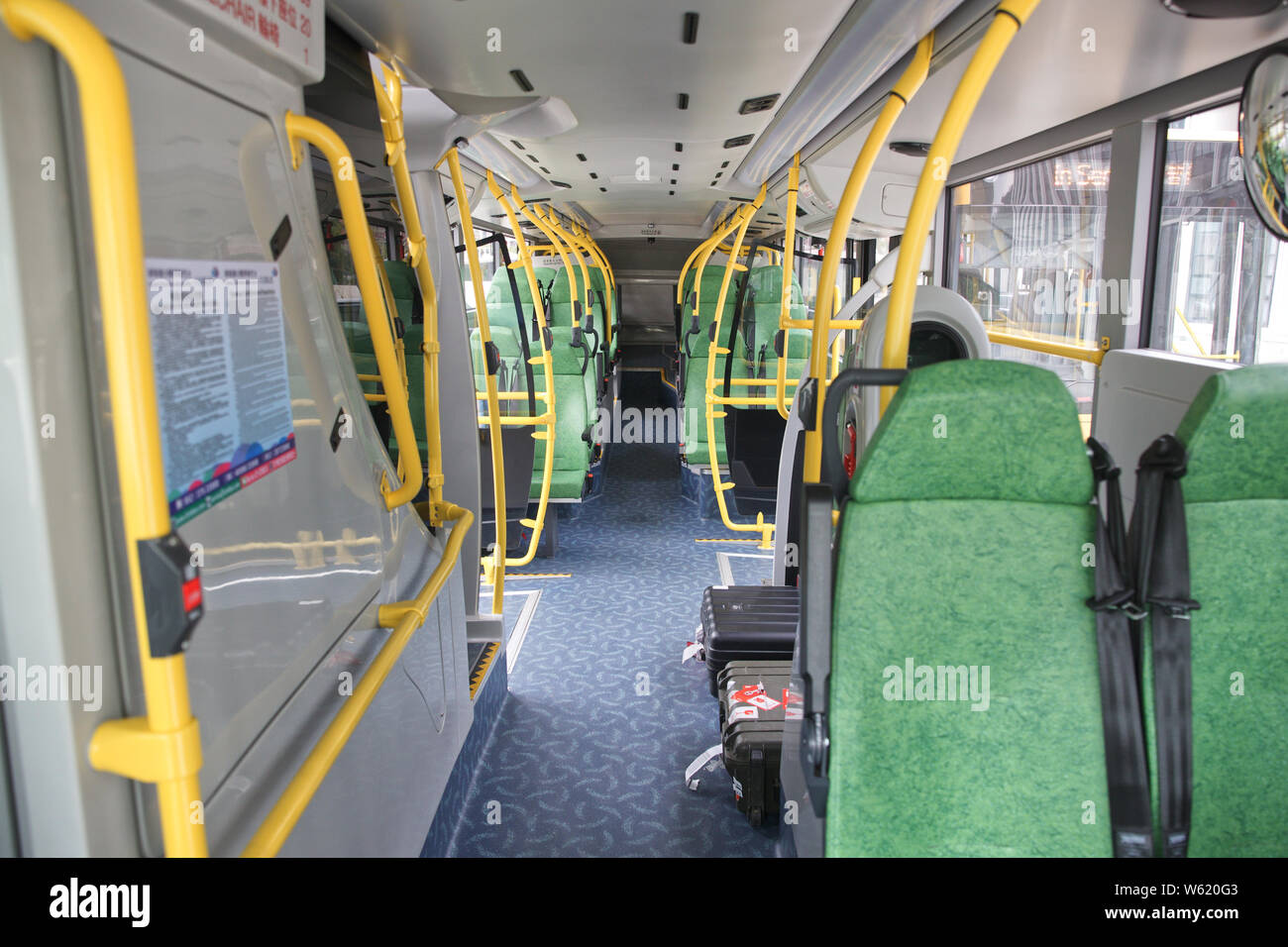 Interior view of the cross-border buses to operate on the Hong Kong ...