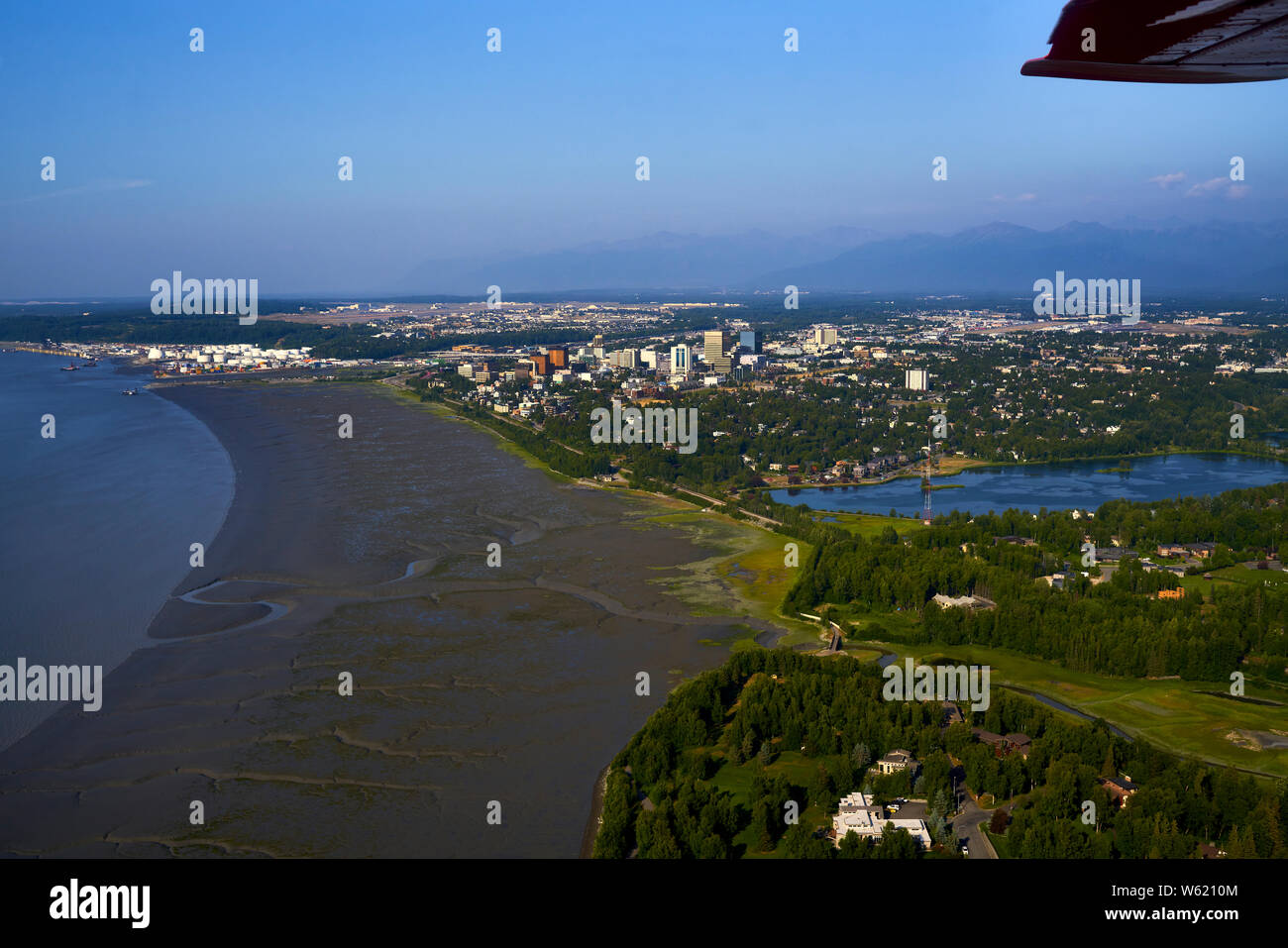 Aerial view of anchorage, alaska hi-res stock photography and images ...