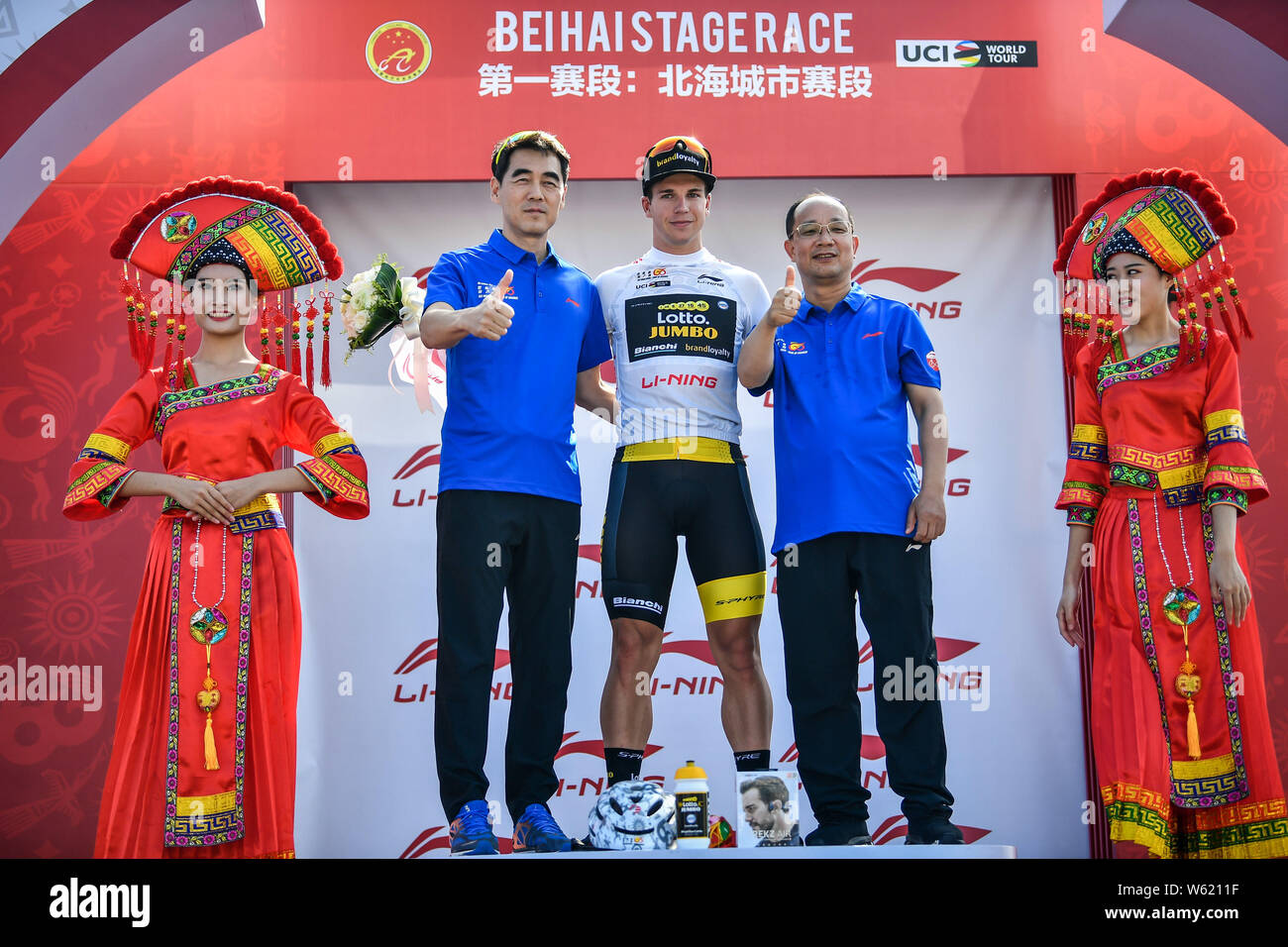 Dutch road racing cyclist Dylan Gr-enewegen who rides for the Dutch UCI ...