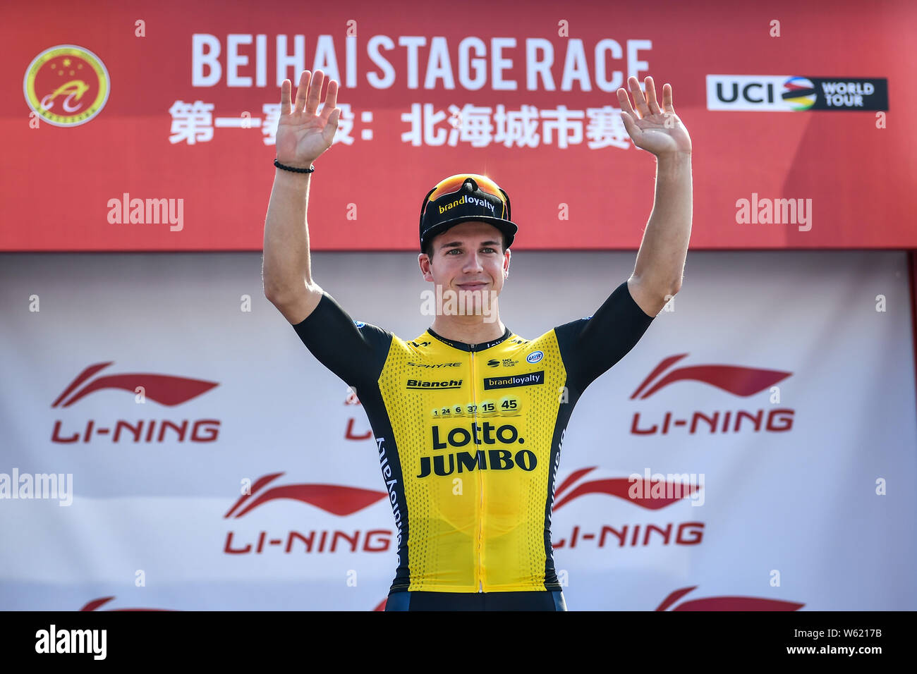 Dutch road racing cyclist Dylan Gr-enewegen who rides for the Dutch UCI ...