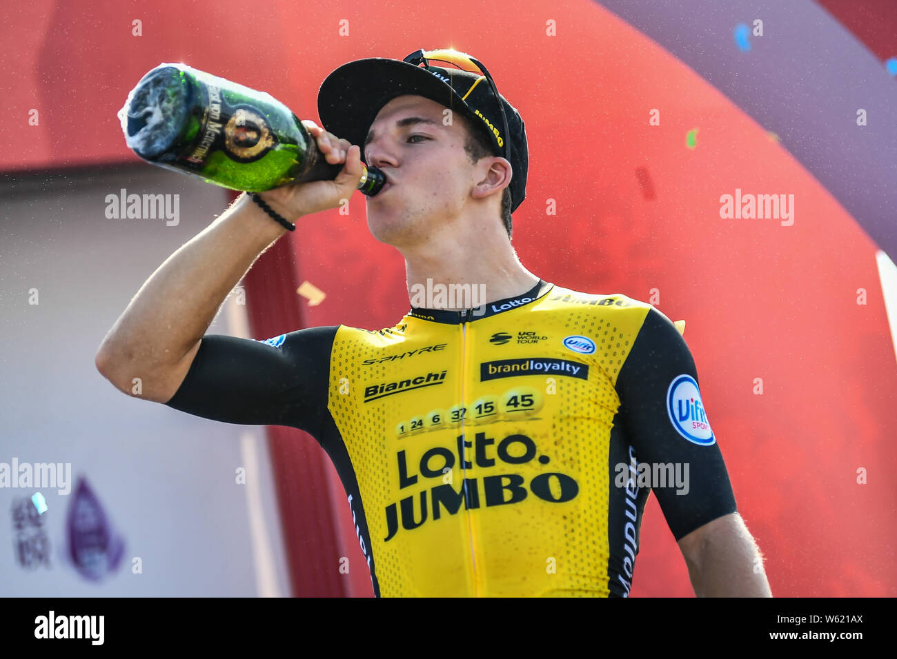 Dutch road racing cyclist Dylan Gr-enewegen who rides for the Dutch UCI ...