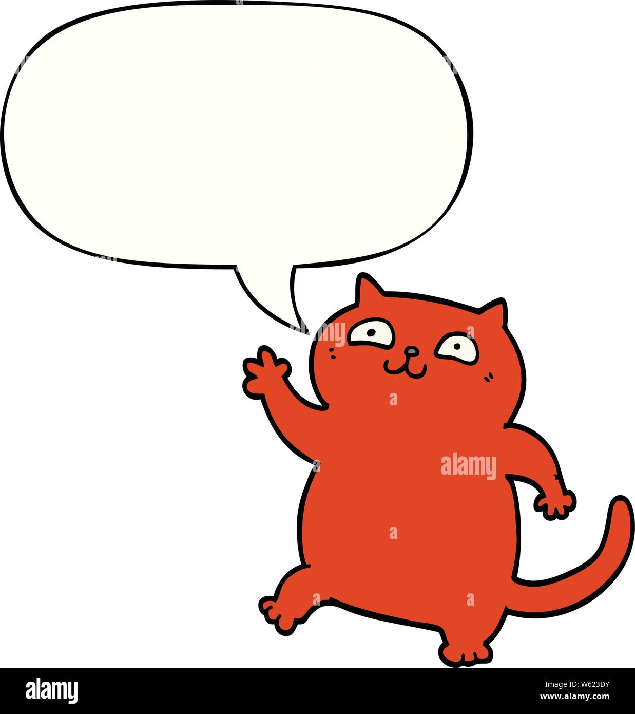 cartoon cat with speech bubble Stock Vector Image & Art - Alamy