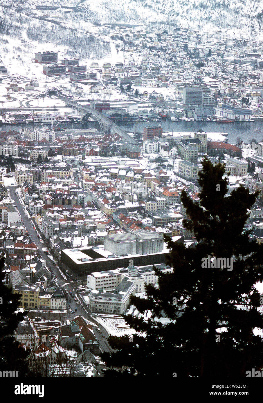 Aerial view bergen norway 1981 hi-res stock photography and images - Alamy