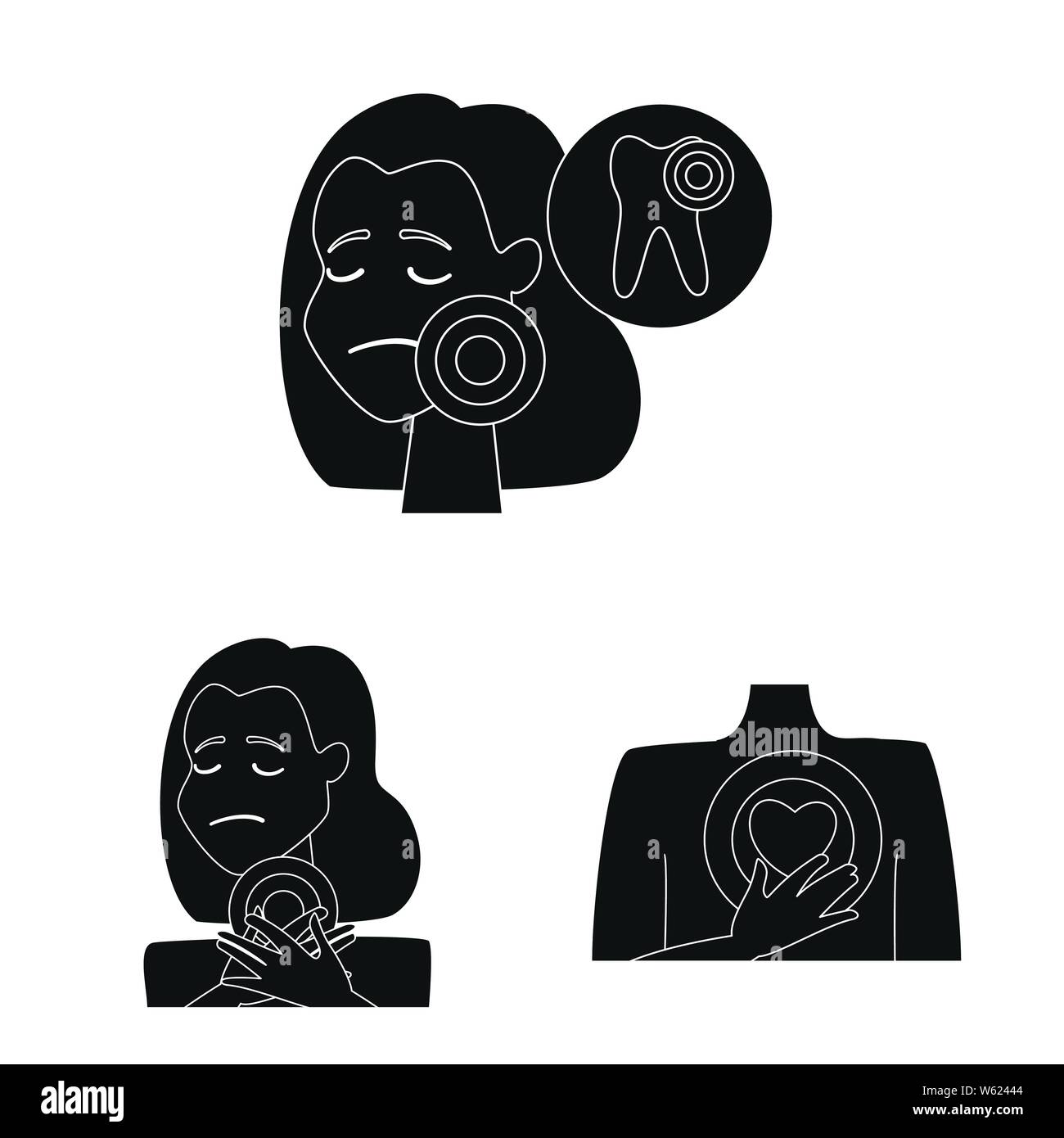 Vector illustration of first and help logo. Set of first and disease ...
